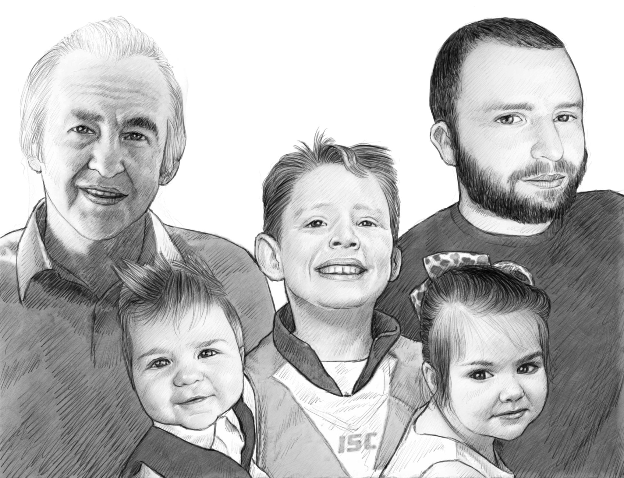 Family Portraits from a Photo | sketches of portraits and photos ...